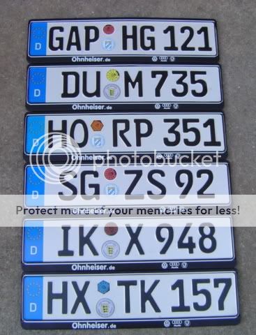 FS: Authentic German License Plates & Frames | VW Vortex - Volkswagen Forum